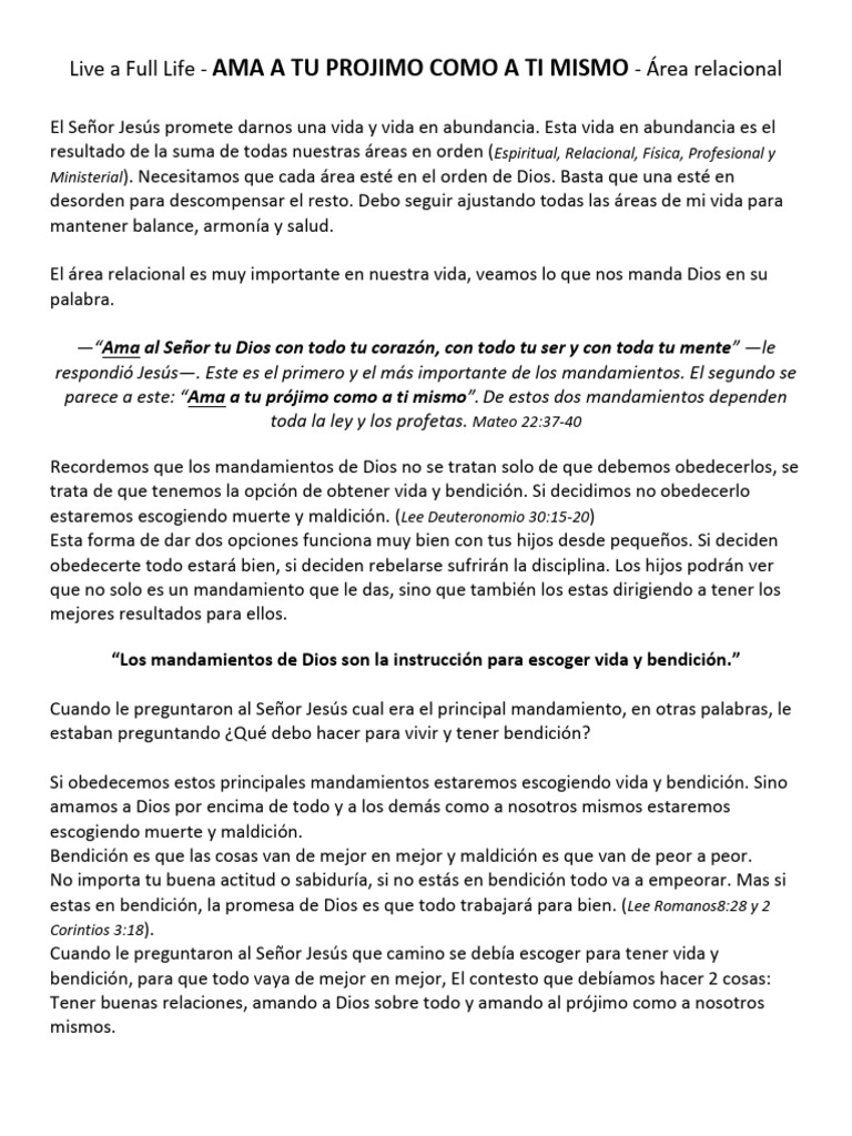 10.13.ama A Tu Projimo Como A Ti Mismo | PDF | Amor | Egoismo psicologico