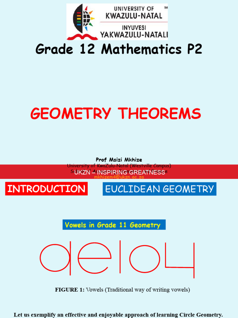 Geometry Theorems MR SP Mkhize and Prof MV Mkhize 2020 | PDF | Circle ...
