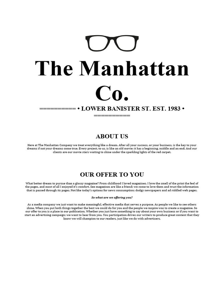 The Manhattan Co | PDF | Business