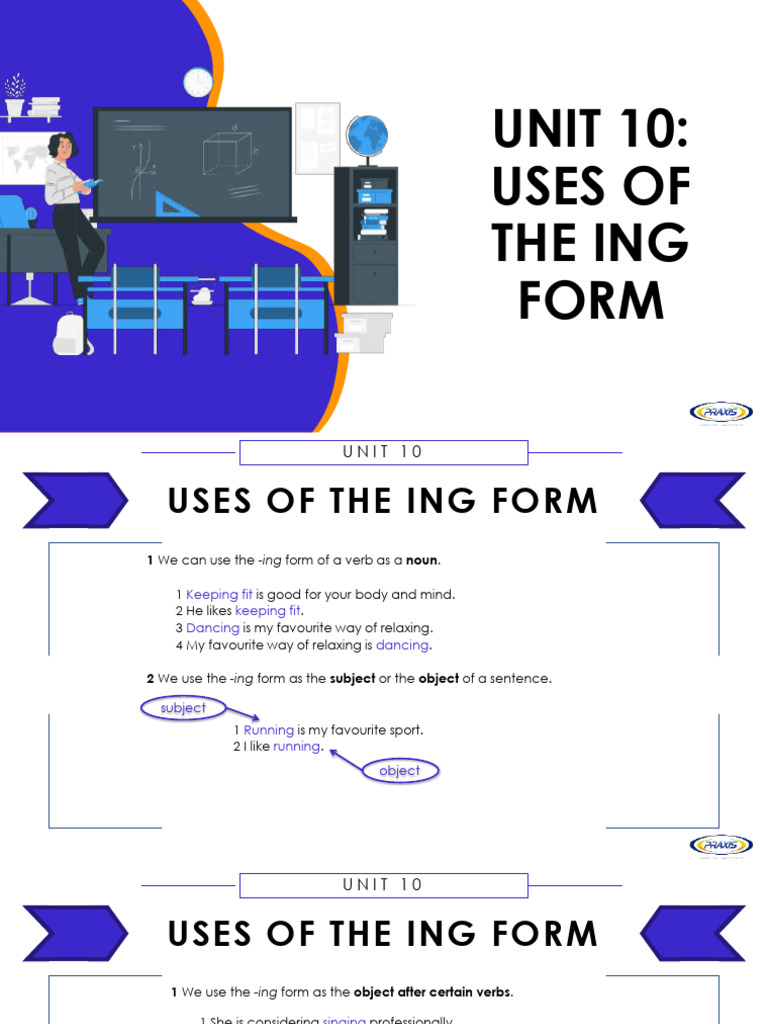Uses of the -ing Form in English | PDF | Verb | Object (Grammar)