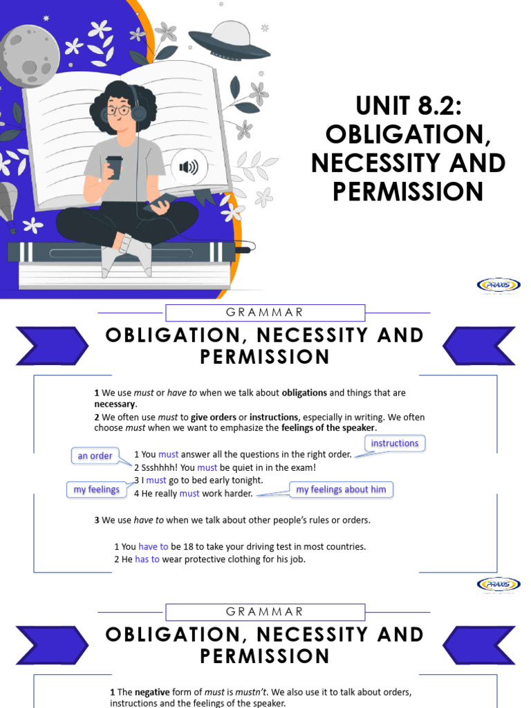 Unit Slides 8.2 (Obligation, Necessity and Permission) | PDF