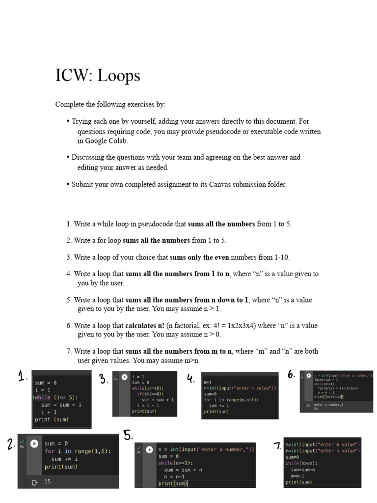 Loops ICW | PDF