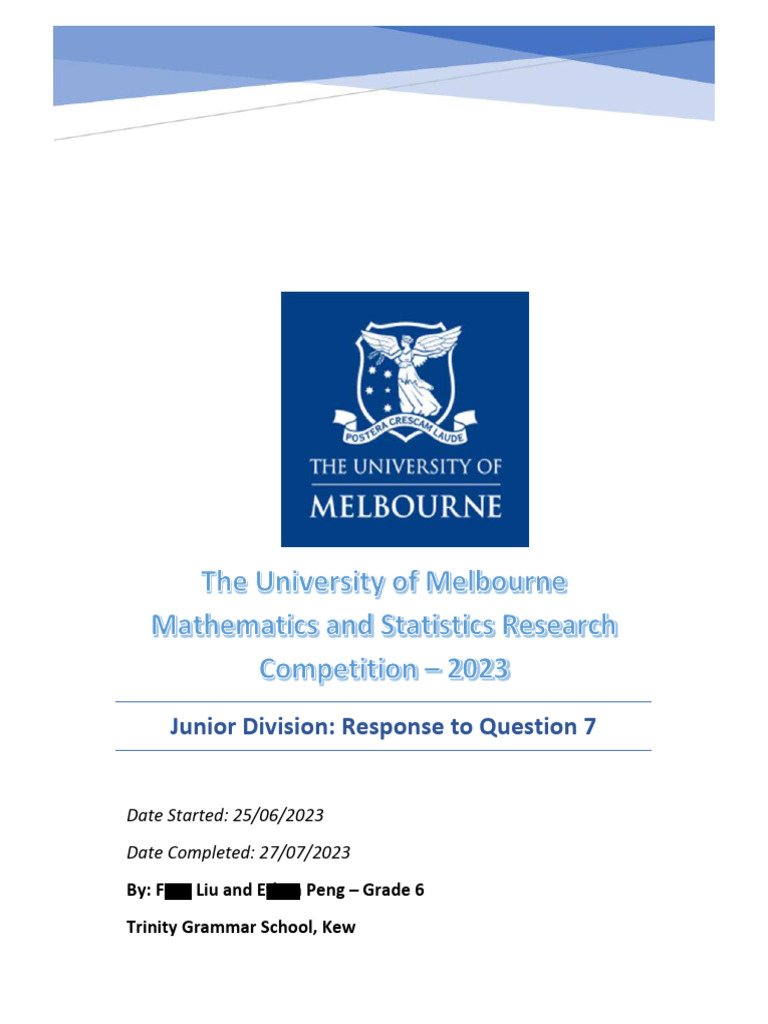 Junior - Trinity GS - F Liu E Peng | PDF | Numbers | Arithmetic