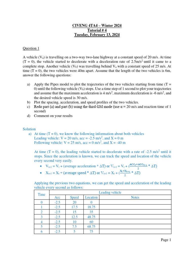 Tutorial 4 - Model Answer | PDF | Acceleration | Mechanics