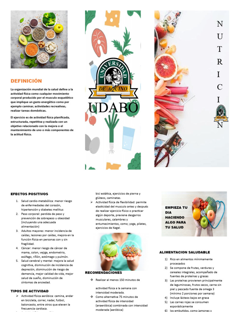 Triptico de Nutricion | PDF | Obesidad | Carne