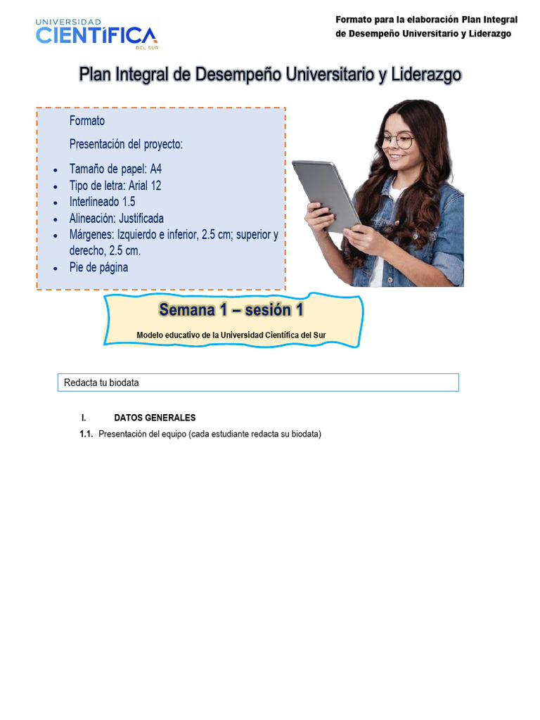 TEMA 5 - Formato Del Plan Integral de Desempeño Universitario y Liderazgo - EC1 | PDF | Estrés ...