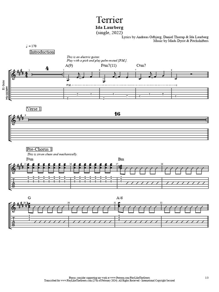 Ida Laurberg - Terrier II Electric Guitar | PDF | Song Structure | Songs