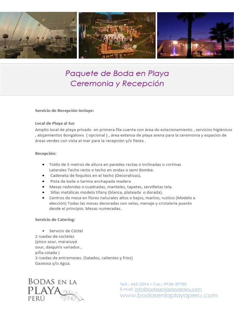 Paquete Integral Boda en Playa 2023 | PDF
