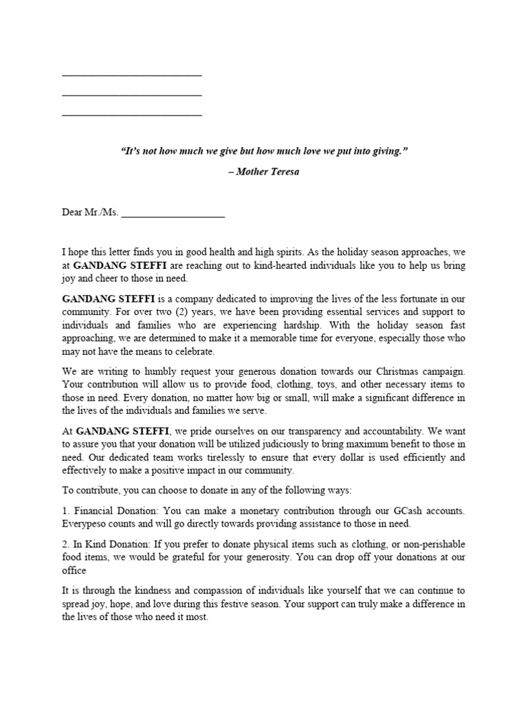 Soli Letter | PDF | Christmas And Holiday Season