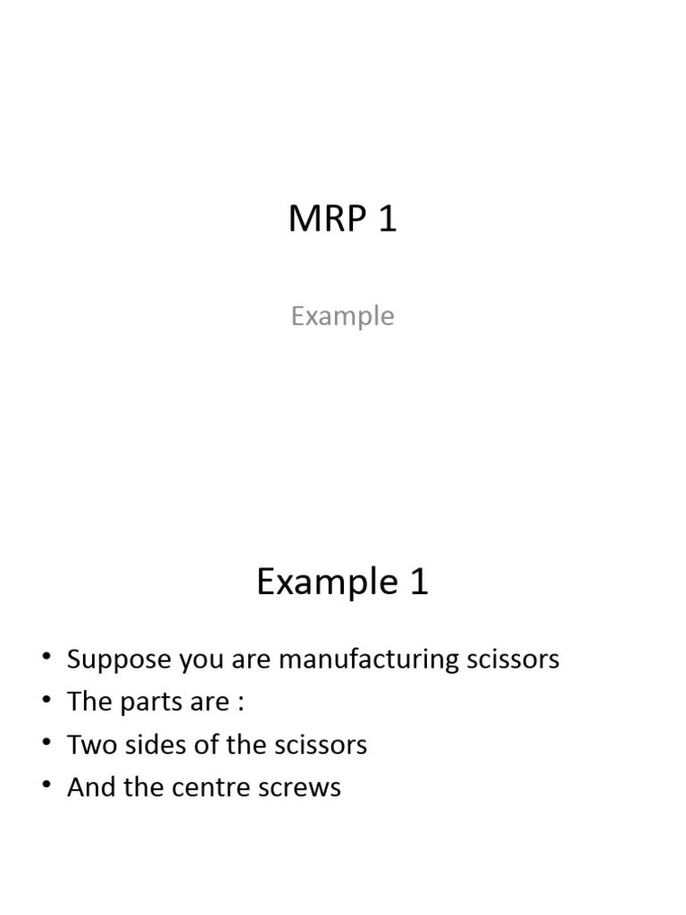 ERP 1-MRP Example | PDF