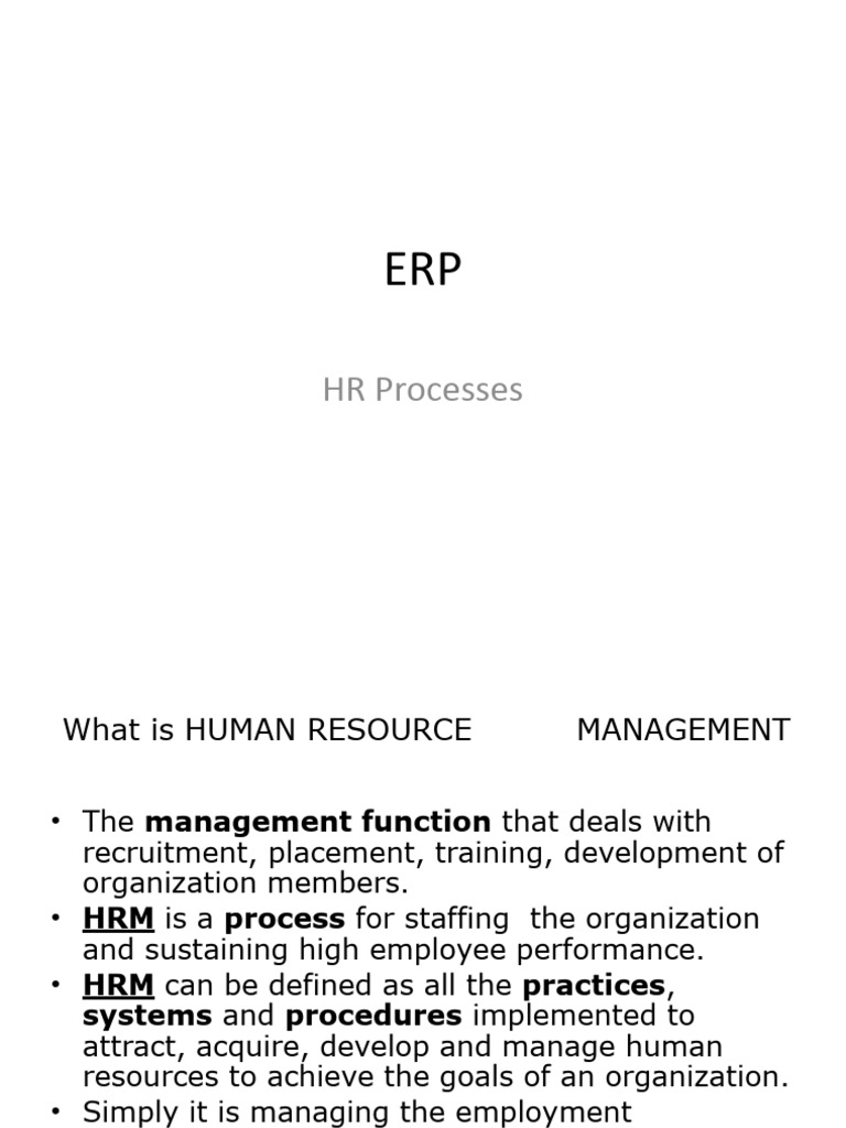 ERP 3 - HR Processes | PDF | Human Resource Management | Recruitment