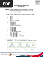 Grade 1 Post Test Tagalog Pan | PDF
