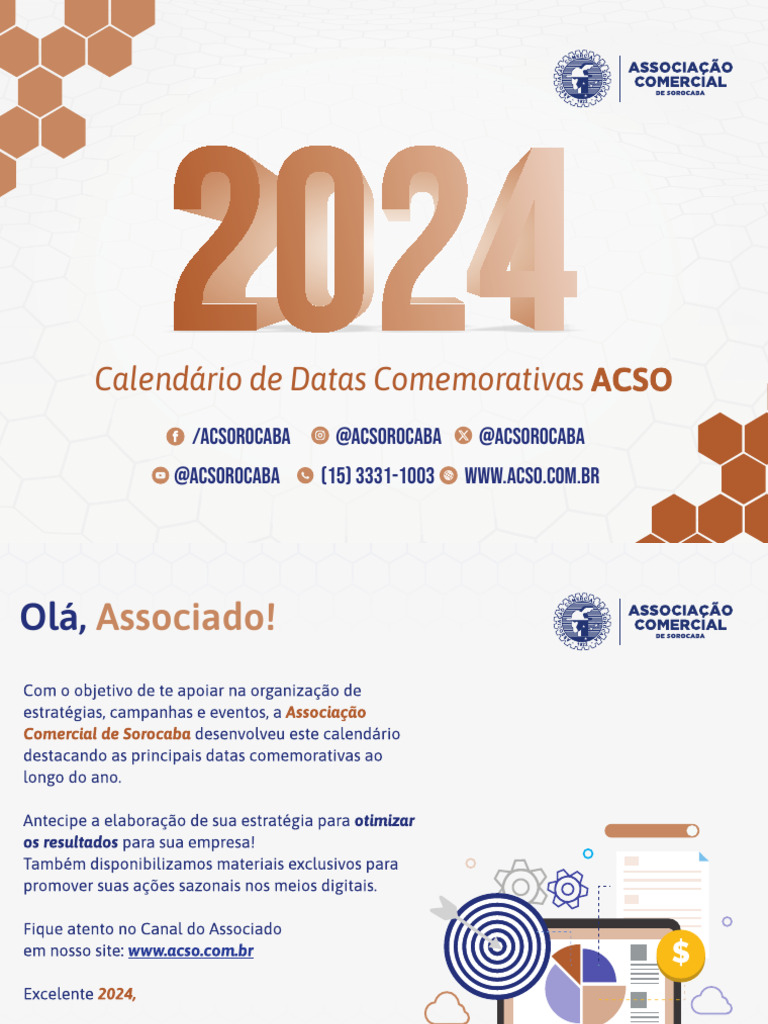 00 - Calendário ACSO 2024 | PDF | Datas comemorativas | Comemorações