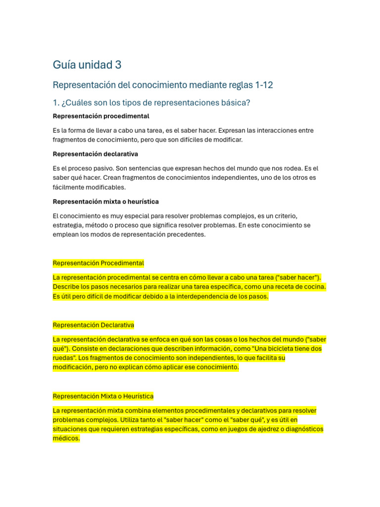 Representación y Reglas de Conocimiento | PDF | Conocimiento ...