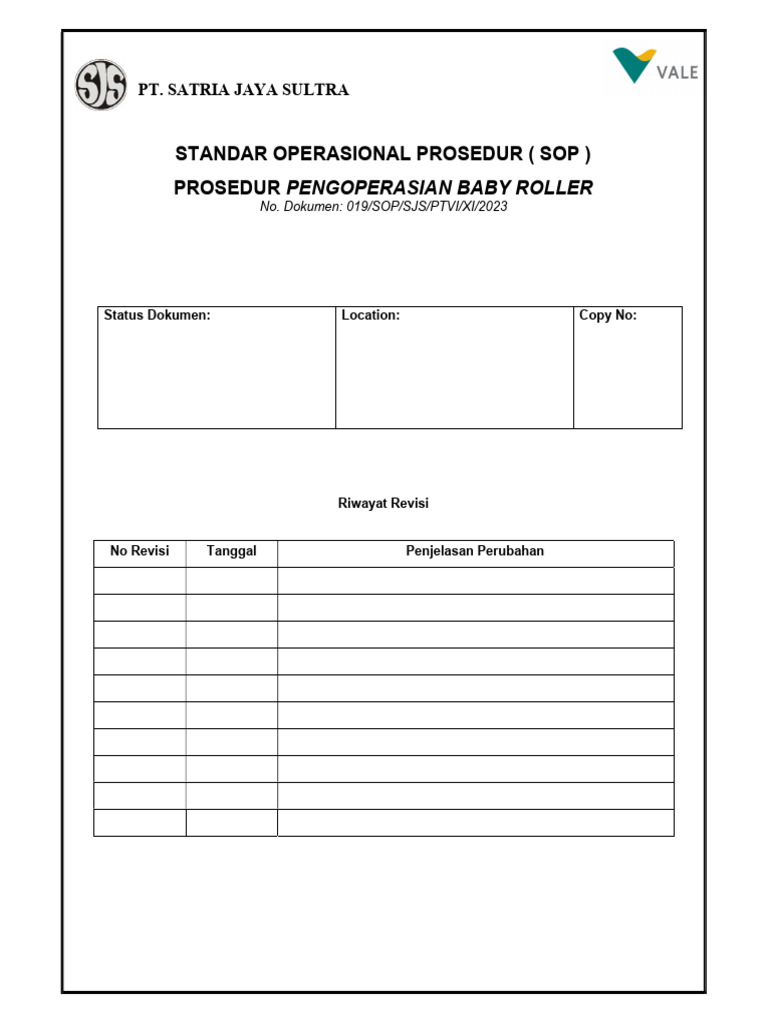 SOP Pengoperasian Mesin Baby Roller | PDF | Komputer | Teknologi & Rekayasa