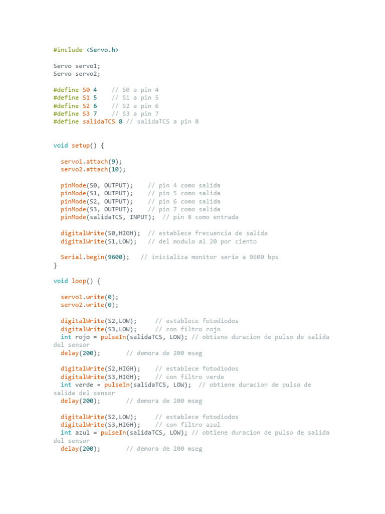 Programa Arduino Cinta | PDF