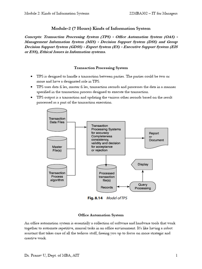 Module-2-Kinds of Information Systems | PDF | Artificial Intelligence | Intelligence (AI ...