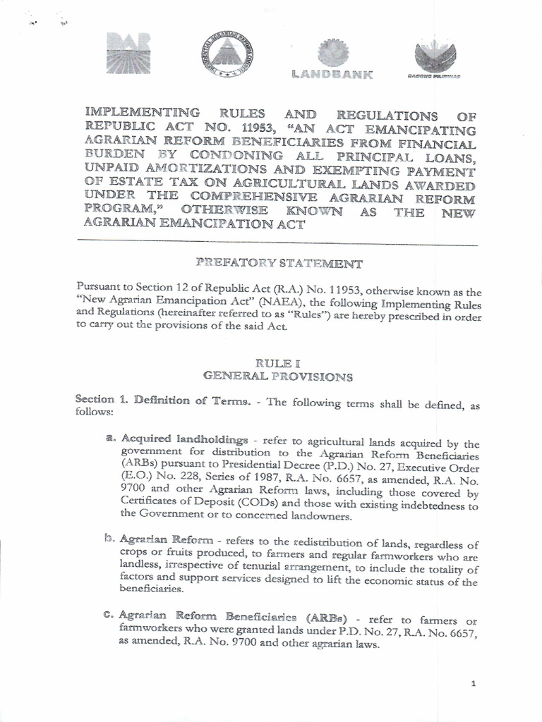 IRR of RA 11953 | PDF