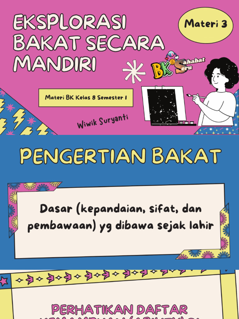 Materi 3 Eksplorasi Bakat Secara Mandiri | PDF