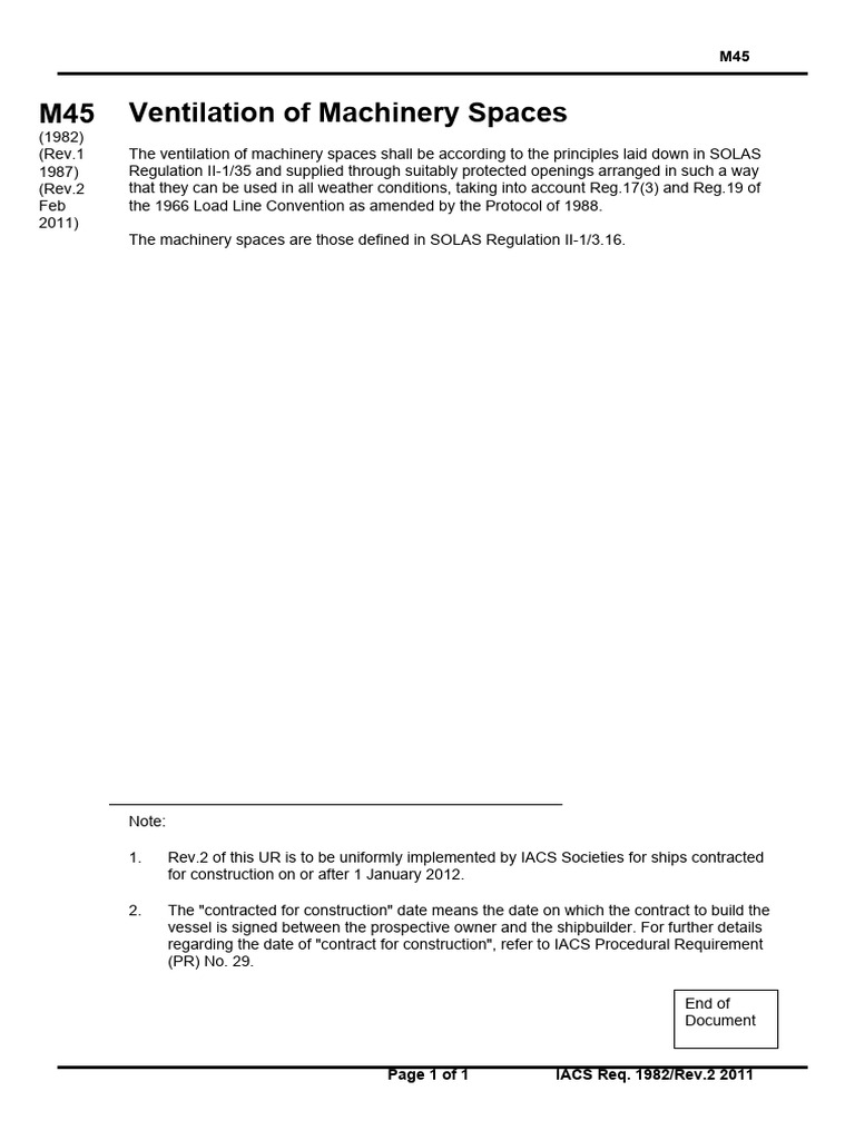 Ventilation of Machinery Spaces | PDF