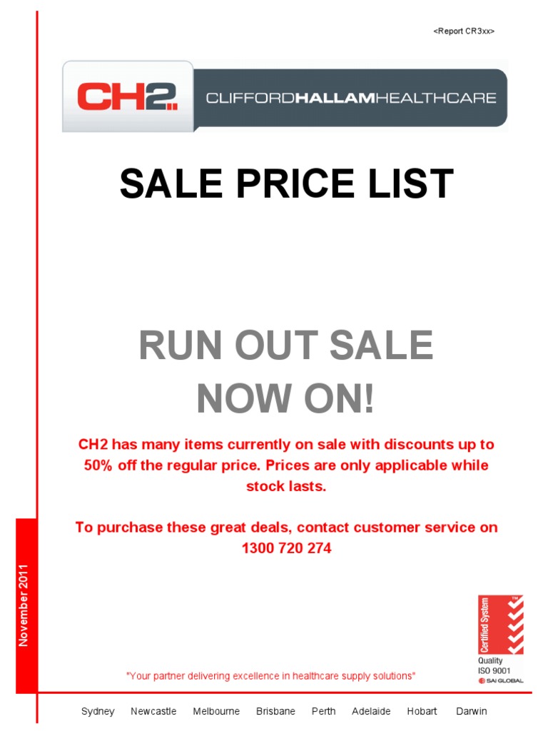 CH2 Run Out Sale Price List | PDF | Login | Surgical Suture
