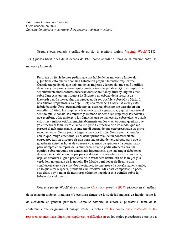 Segunda Clase. Mujeres y Escritura. Puntos de Partida. 19 de Abril ...