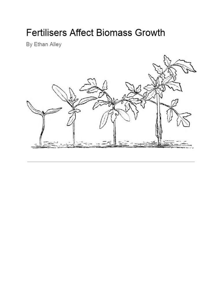 Ethan Alley - IA2 - Draft - Biology - Fertilizers Affect Biomass Growth | PDF | Standard Error ...