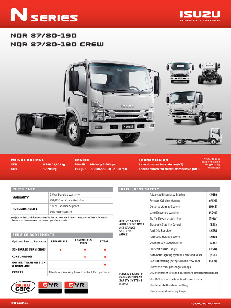 SPEC~NQR_87_80_190_2303R | PDF | Vehicles | Vehicle Technology