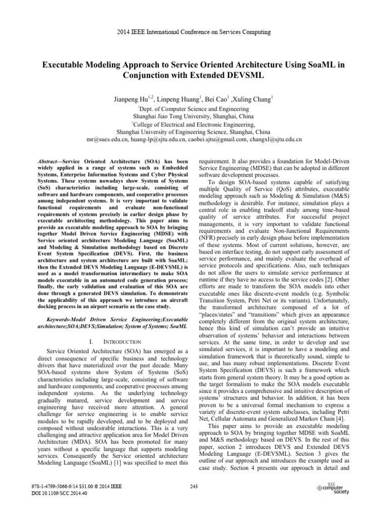 06930540 | Download Free PDF | Service Oriented Architecture | Simulation