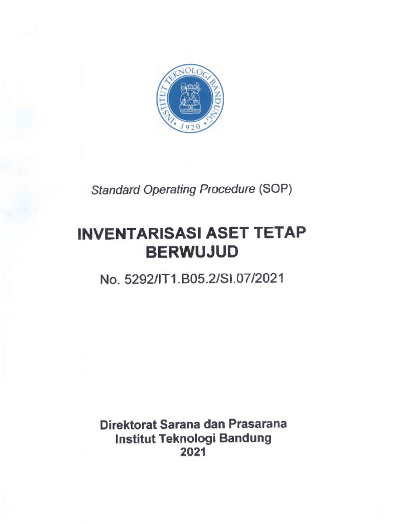 5379 Lampiran Sop Inventarisasi Aset Tetap Berwujud Nomor 5292 2 | PDF