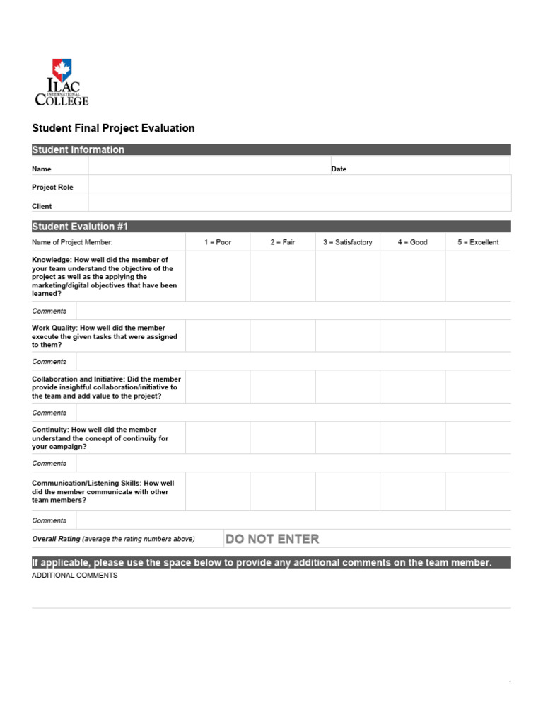 Student Evaluation Form | PDF | Evaluation | Human Communication