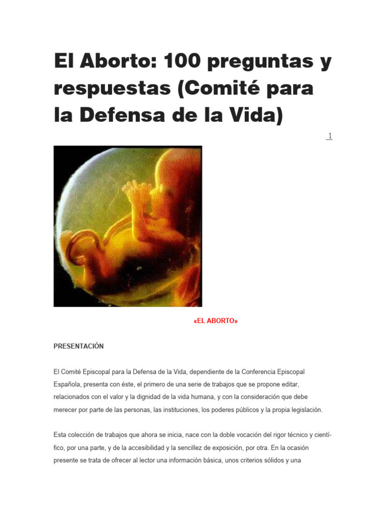 El Aborto | Descargar gratis PDF | El embarazo | Aborto