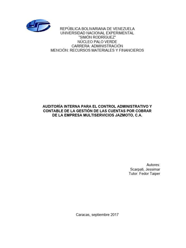 Capitulo I Jessimar Nuevo Tema | PDF | Auditoría | Business