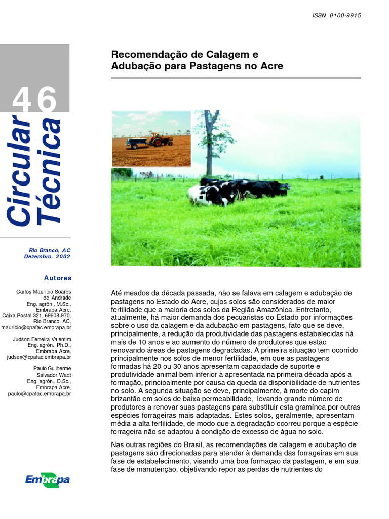 Andrade2002 (Circ - Tec. EMBRAPA) (Obs. Título - Recomendação de ...