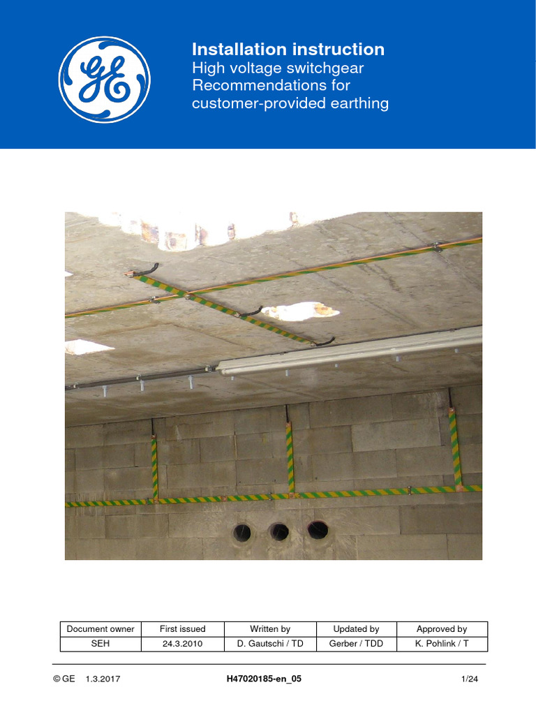 H47020185-En - 05 - Recommendation For Customer Provided Earthing | PDF ...