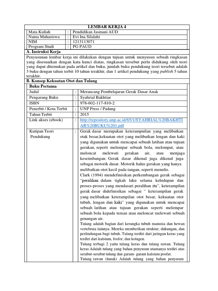 LK 4 Penjas - Nabila Aulia Ananda Lubis | PDF