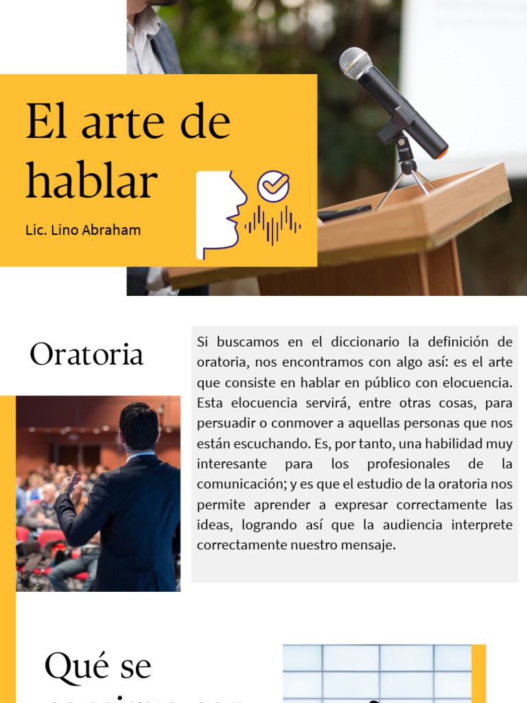 El arte de hablar en público | PDF | Hablar en público | Comunicación