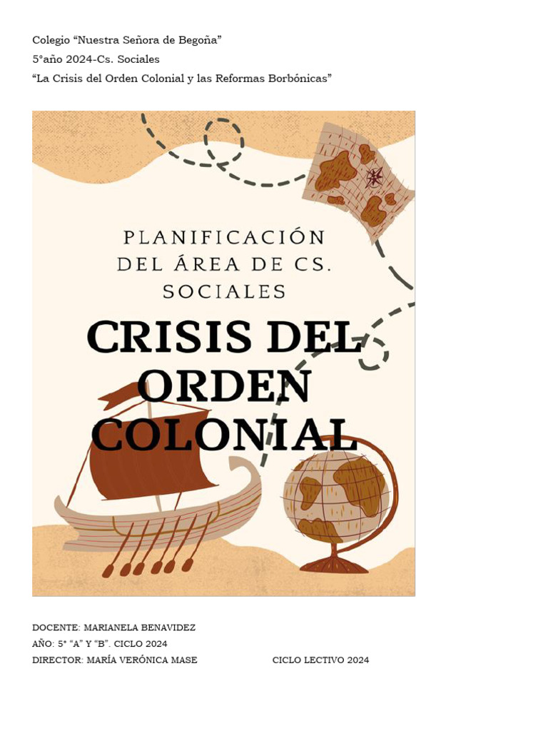 Crisis Del Orden Colonial 5 ° A y B 2024 | PDF | Sociedad | Nueva españa