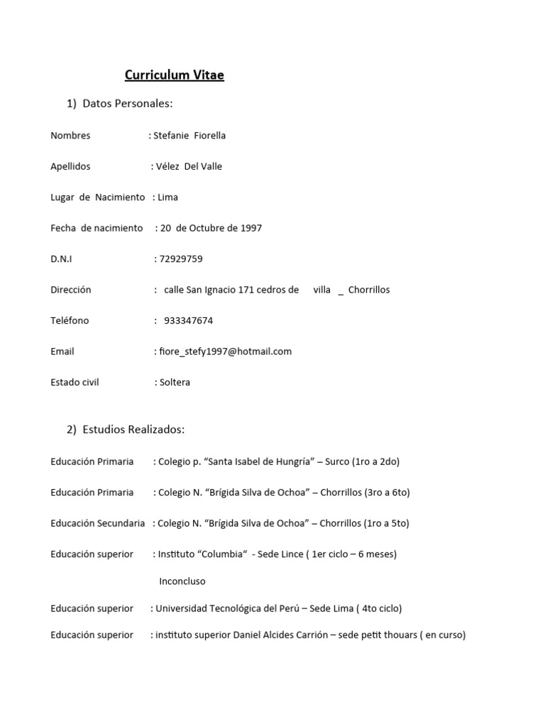 Stefanie Vélez CV | PDF