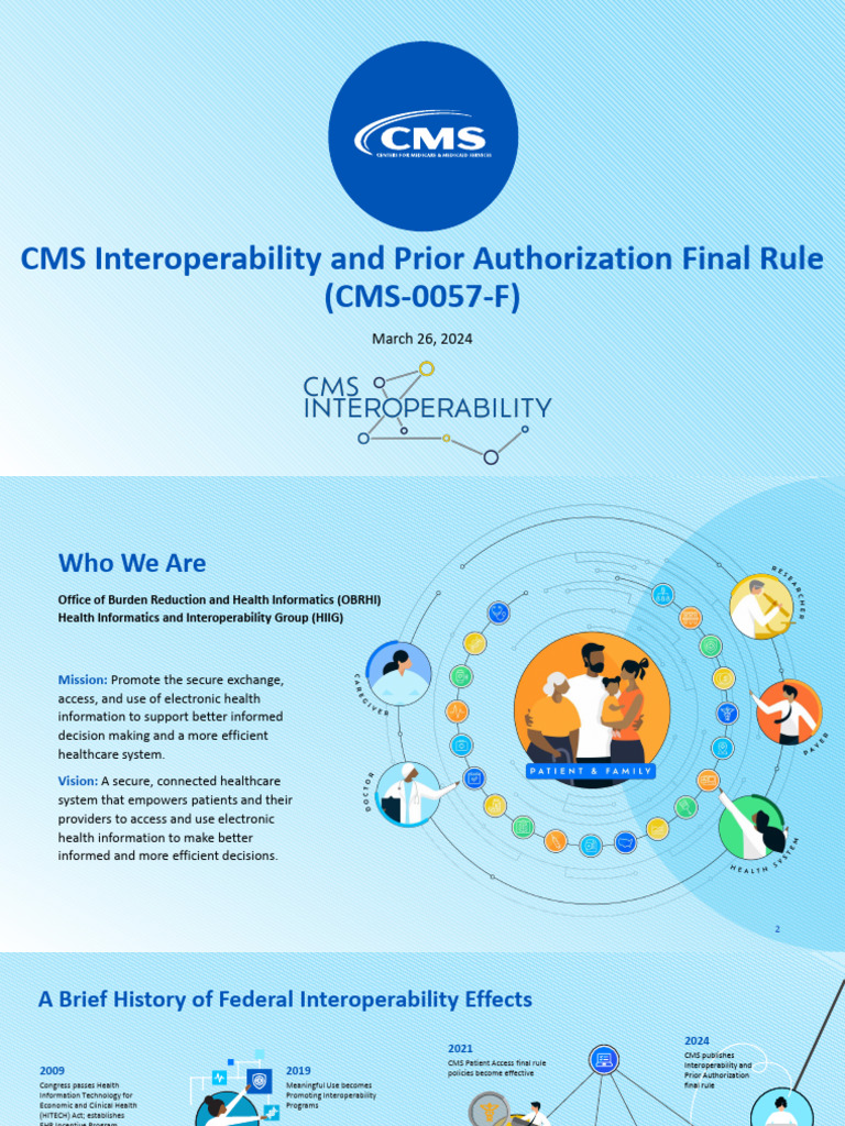 CMS Interoperability and Prior Authorization Final Rule - 3-26-24 Info Session | PDF | Social ...