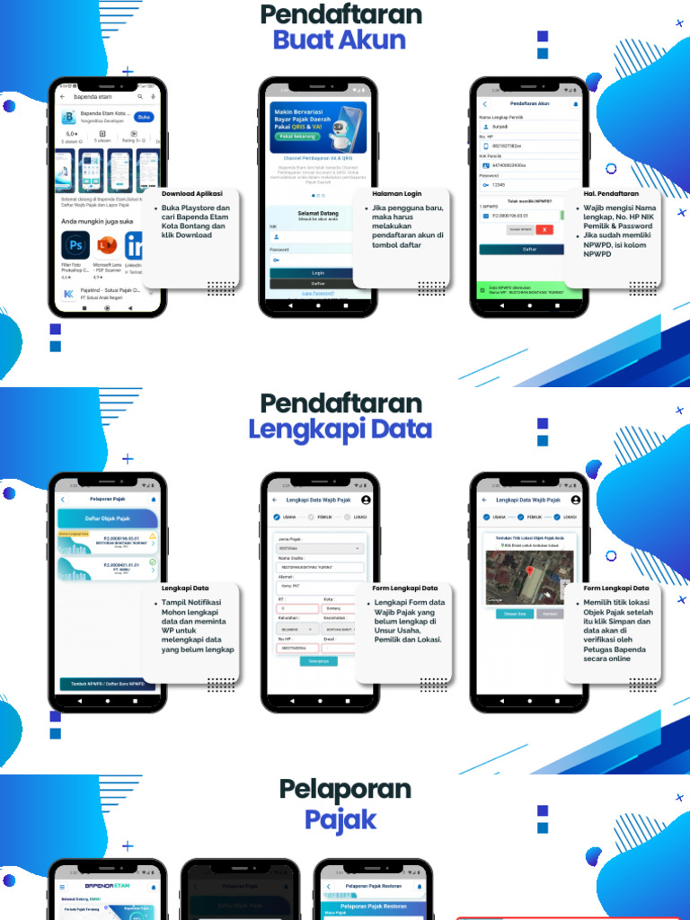 Prosedur Penggunaan Bapenda Etam | PDF