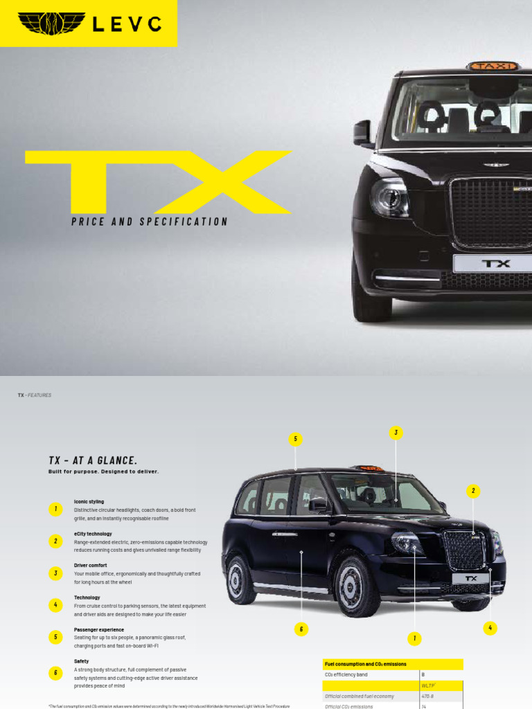 LEVC TX Pricing and Specifications Guide | PDF | Trunk (Car ...