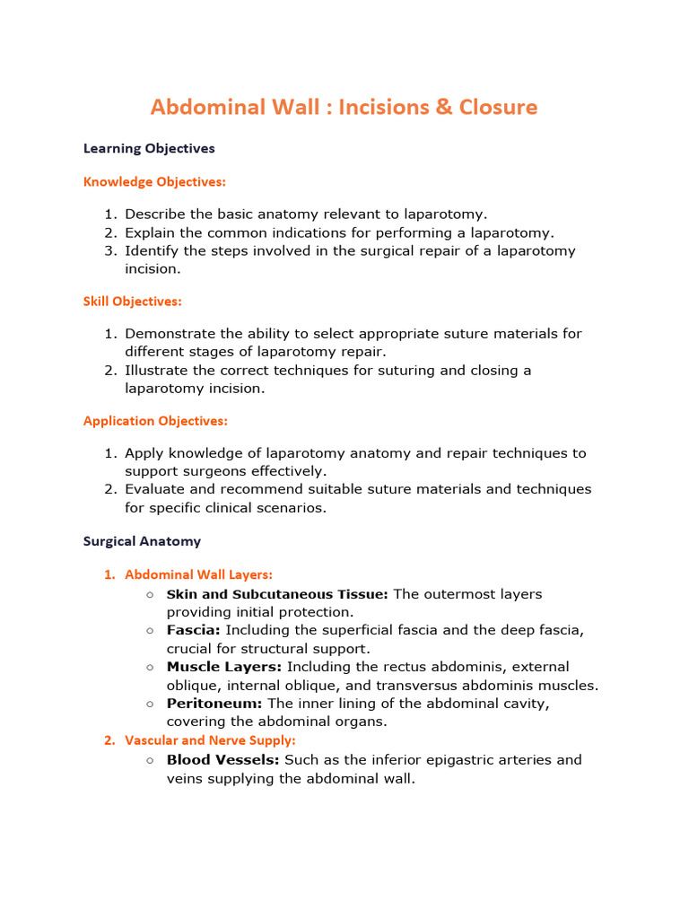 Abdominal Wall Closure - Sales Aid | PDF | Abdomen | Surgical Suture