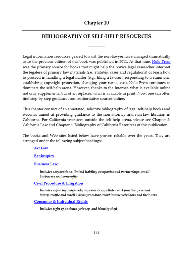 Chapter 10 Bibliography of Self Help Resources | PDF | Probate | Patent