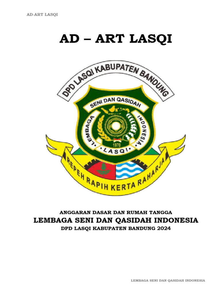 AD-ART Lembaga Seni Qasidah Indonesia | PDF