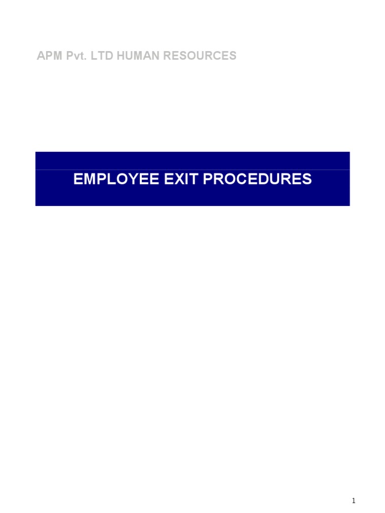 Employee Exit Procedures: Apm Pvt. LTD Human Resources | PDF | Employment | Computer File