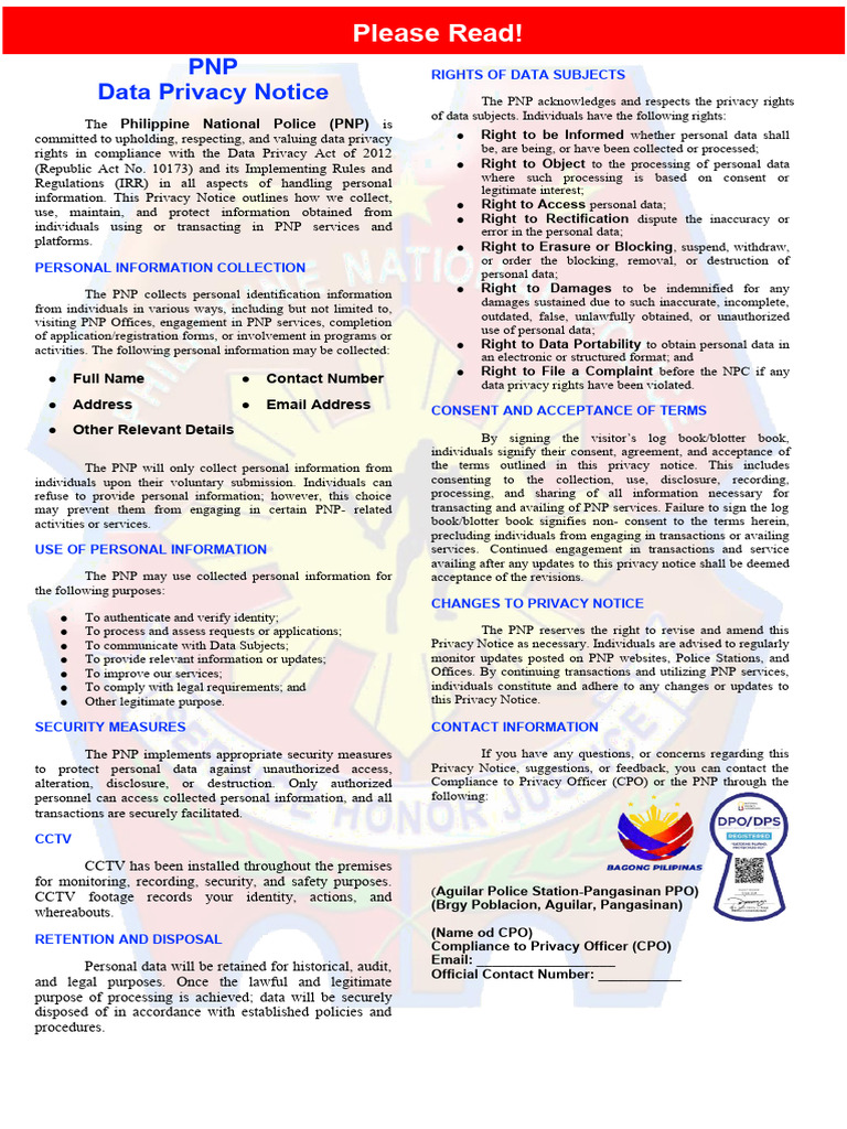 v5 PNP Data Privacy Notice | PDF | Privacy | Information Privacy