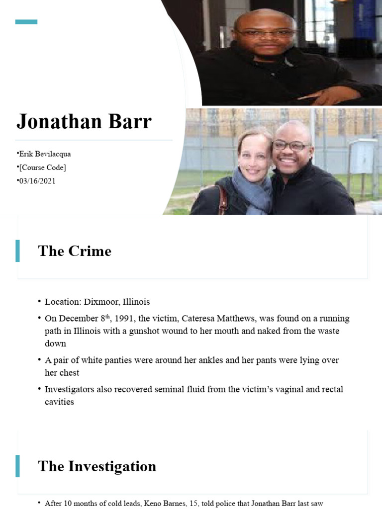 Jonathan Barr | PDF | Dna Profiling | Confession (Law)