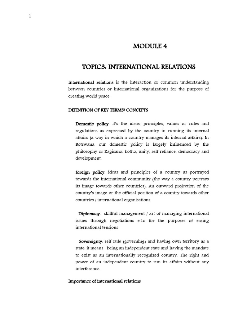 2 International Relation | PDF | Botswana | Aids