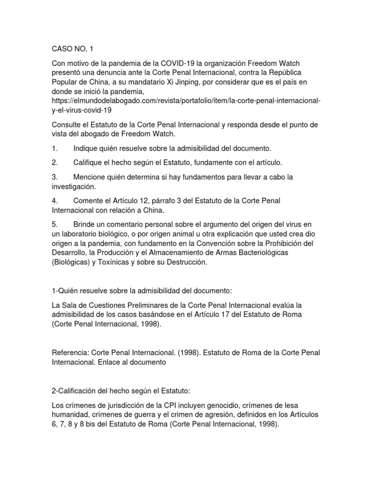 Caso Practico | Descargar gratis PDF | Corte Criminal Internacional ...